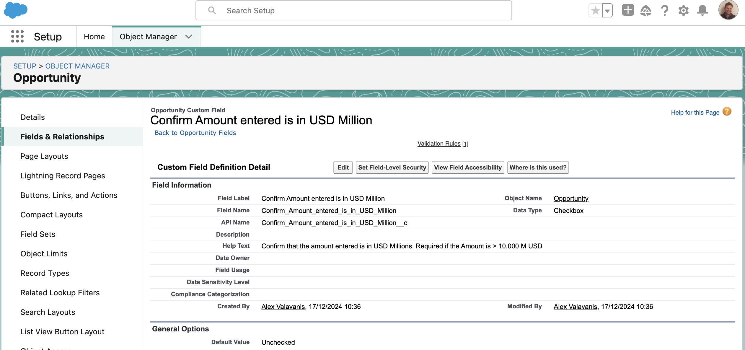 Example validation rule – Cloud Mantras